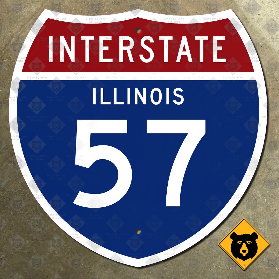 Illinois Interstate Route 57 Highway Marker Road Sign 1957 Chicago - Etsy