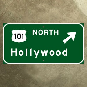 California US 101 Hollywood Highway Road Freeway Guide Sign - Etsy