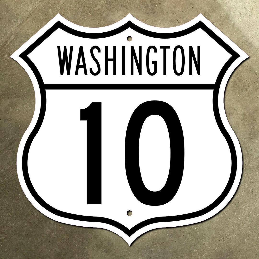 Washington US Highway 10 Marker Route Shield Road Sign 1954 Seattle ...