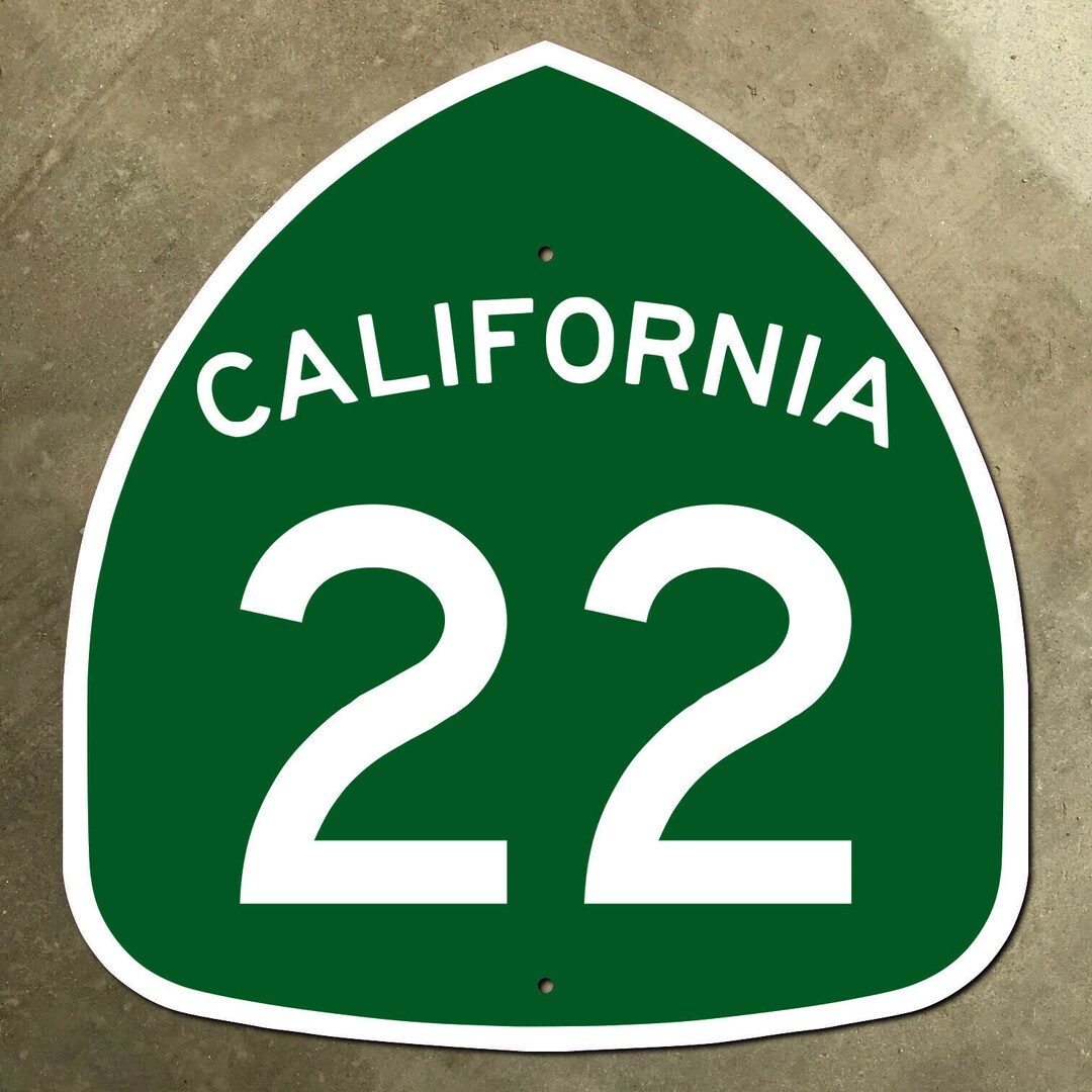 California State Route 22 Highway Marker Road Sign Orange Long Beach - Etsy