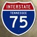 Tennessee Interstate Route 75 Highway Marker Road Sign 1957 Knoxville ...
