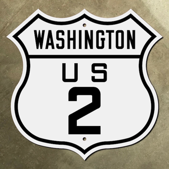 Washington US Highway 2 Marker Route Shield Road Sign 1926 - Etsy