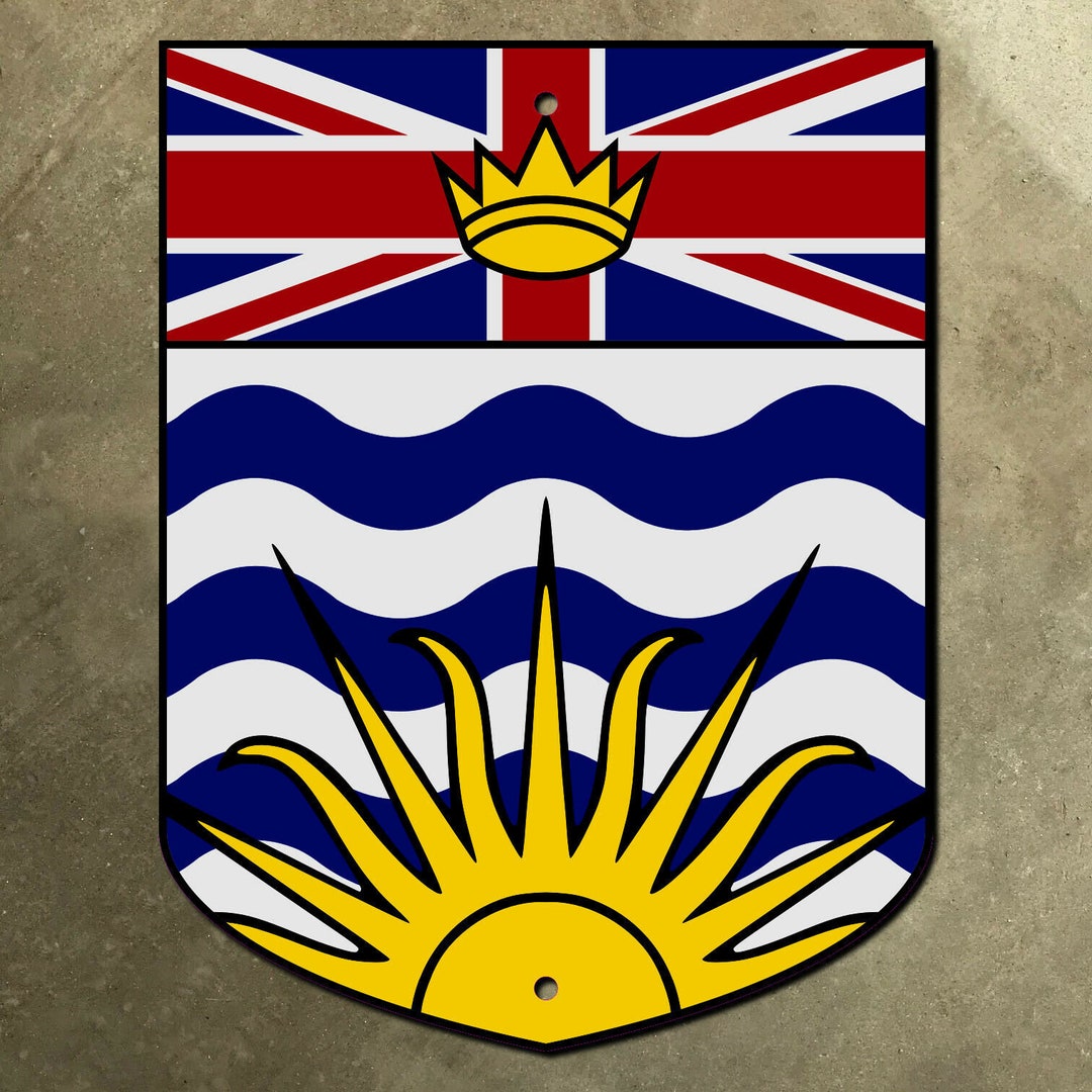 British Columbia Provincial Coat of Arms Sign 1906 Shield Crest Canada ...