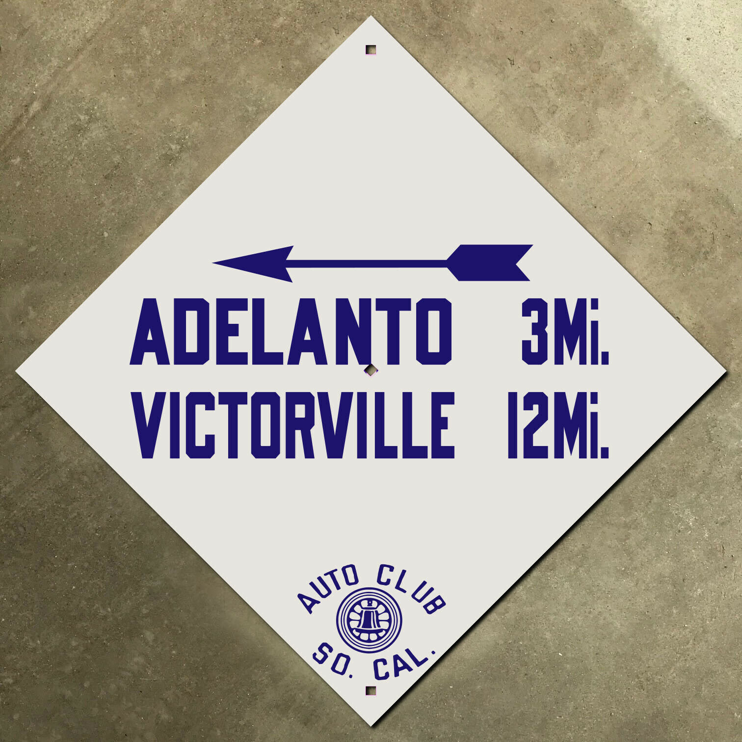 Adelanto Victorville California ACSC Highway Road Sign Auto Club AAA ...