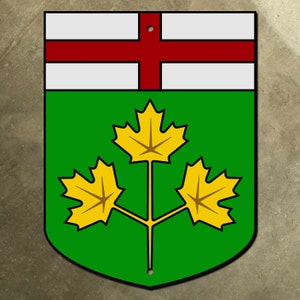 Ontario Provincial Coat of Arms Sign 1868 Shield Crest Escutcheon ...