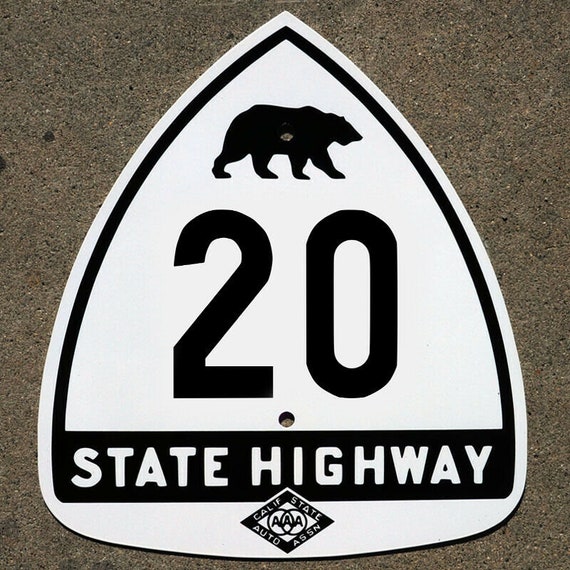 California CSAA Bear Route 20 Highway Road Sign Auto Club - Etsy