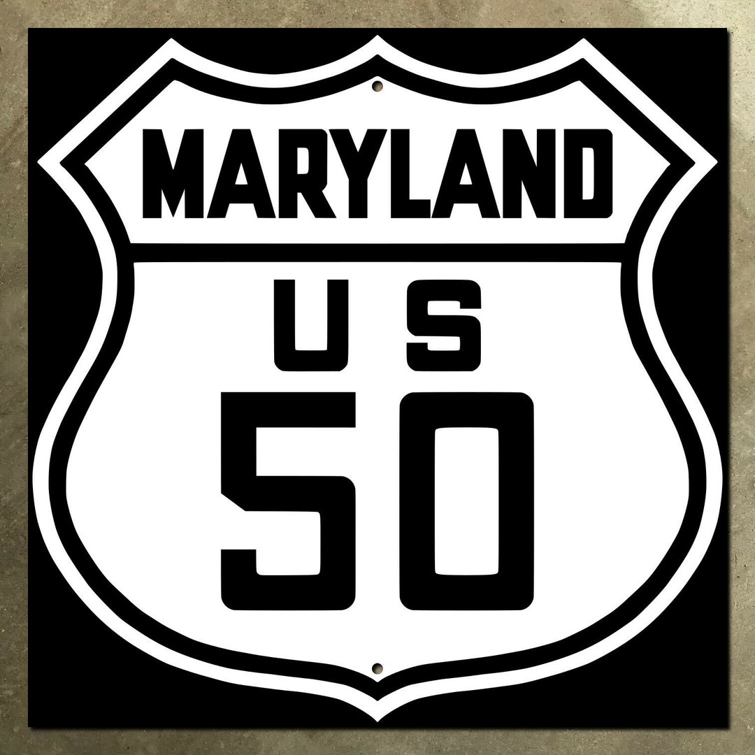Maryland US Route 50 Highway Marker Road Sign 1953 Ocean City - Etsy