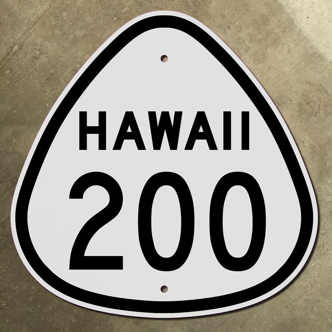 Hawaii Route 200 Highway Marker Road Sign 1956 Saddle Road Big Island ...