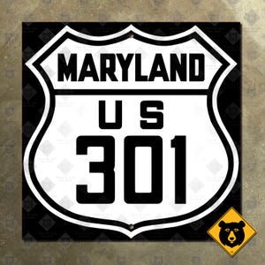 Maryland US Route 301 Highway Marker Road Sign 1953 Annapolis - Etsy