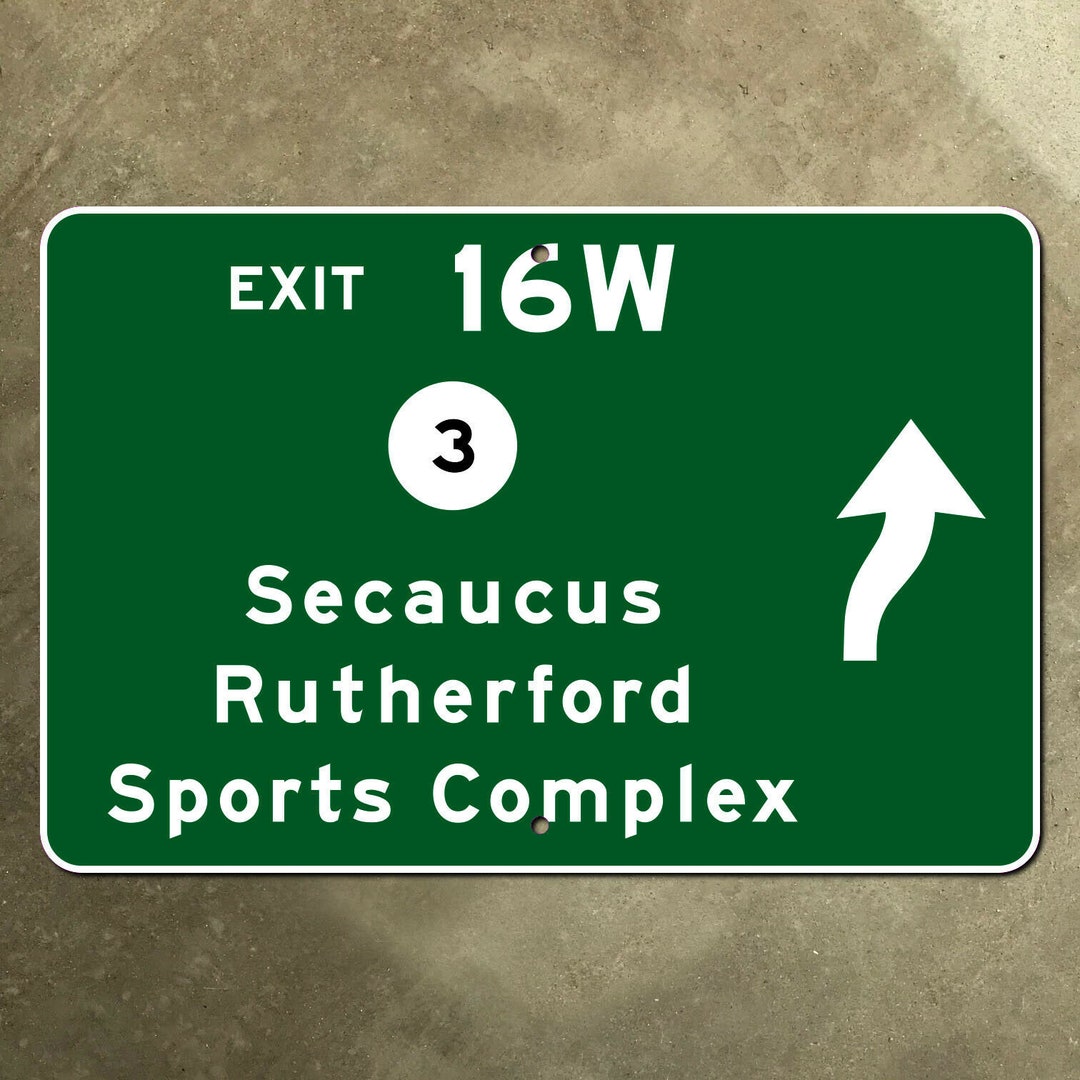 New Jersey Highway Marker Road Sign Exit 16W Turnpike 3 - Etsy