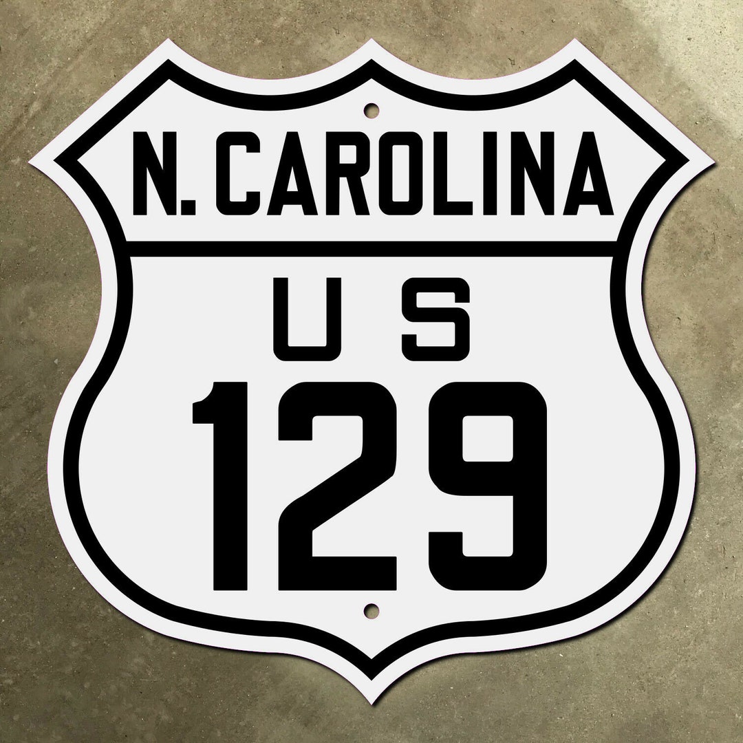 North Carolina US Route 129 Highway Marker Road Sign 1926 Tail of the ...