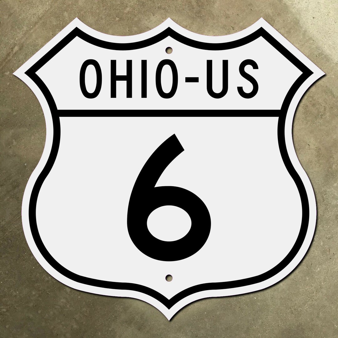 Ohio US Route 6 Highway Marker Road Sign 1948 Cleveland Grand - Etsy