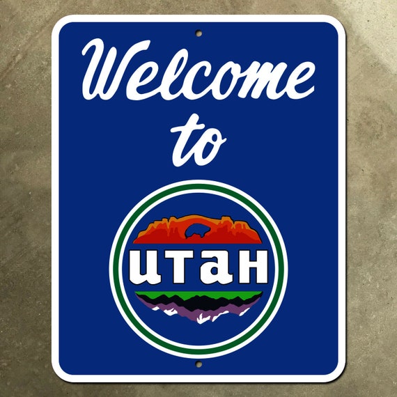 Welcome to Utah State Line Highway Marker Road Sign 1980s - Etsy