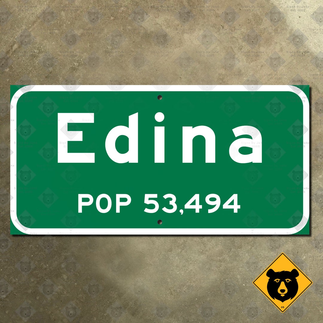 Minnesota Edina City Limit Sign Road Highway Marker Border Boundary ...