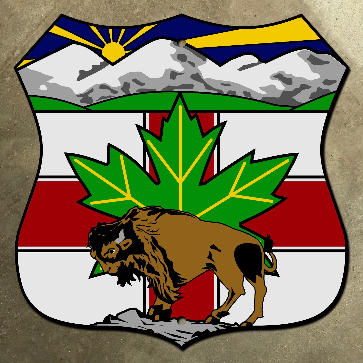Calgary Alberta City Coat of Arms Sign 1902 14x14 Shield Crest ...