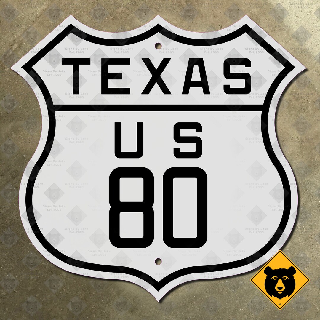 Texas US Route 80 Marker 1926 Road Sign Dallas DFW Mesquite Highway - Etsy
