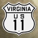 Virginia US Highway 11 Marker Route Shield Road Sign 1926 Roanoke ...