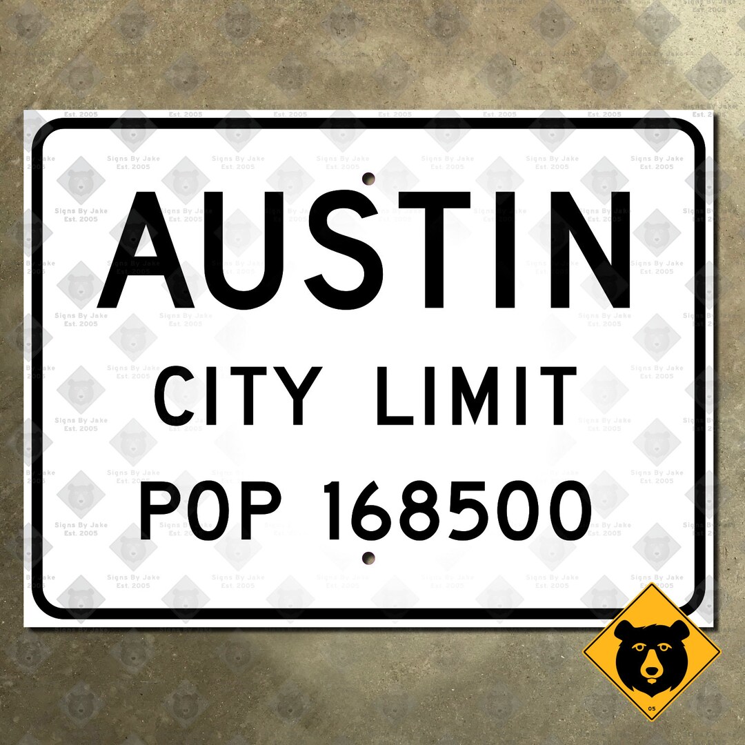 Austin Texas City Limit Highway Marker Road Sign 1956 - Etsy