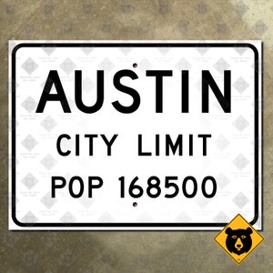 Austin Texas City Limit Highway Marker Road Sign 1956 - Etsy