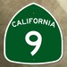 California State Route 9 Highway Marker Road Sign Santa Cruz Los Gatos ...