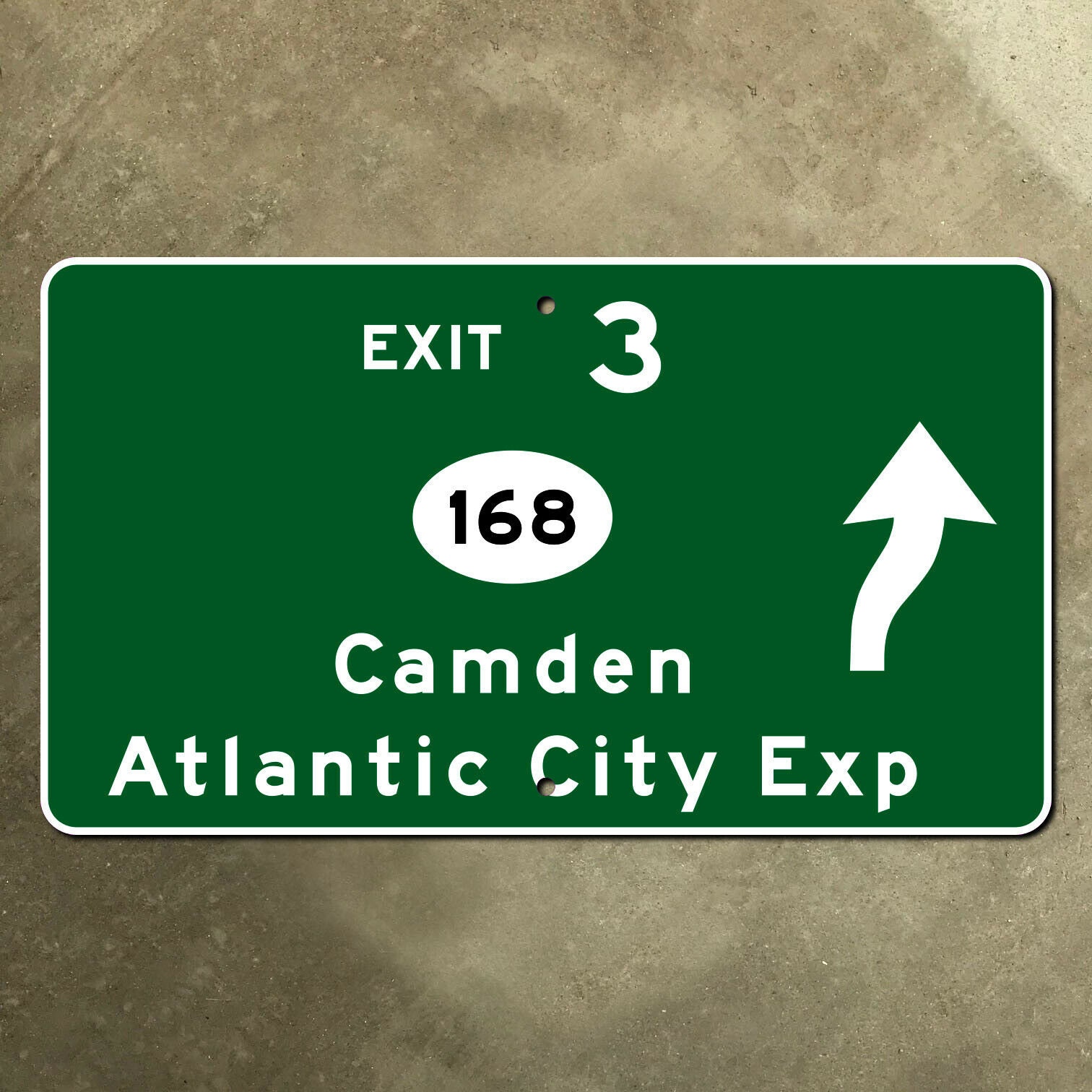 New Jersey Highway Marker Road Sign Exit 3 Camden Atlantic Turnpike ...