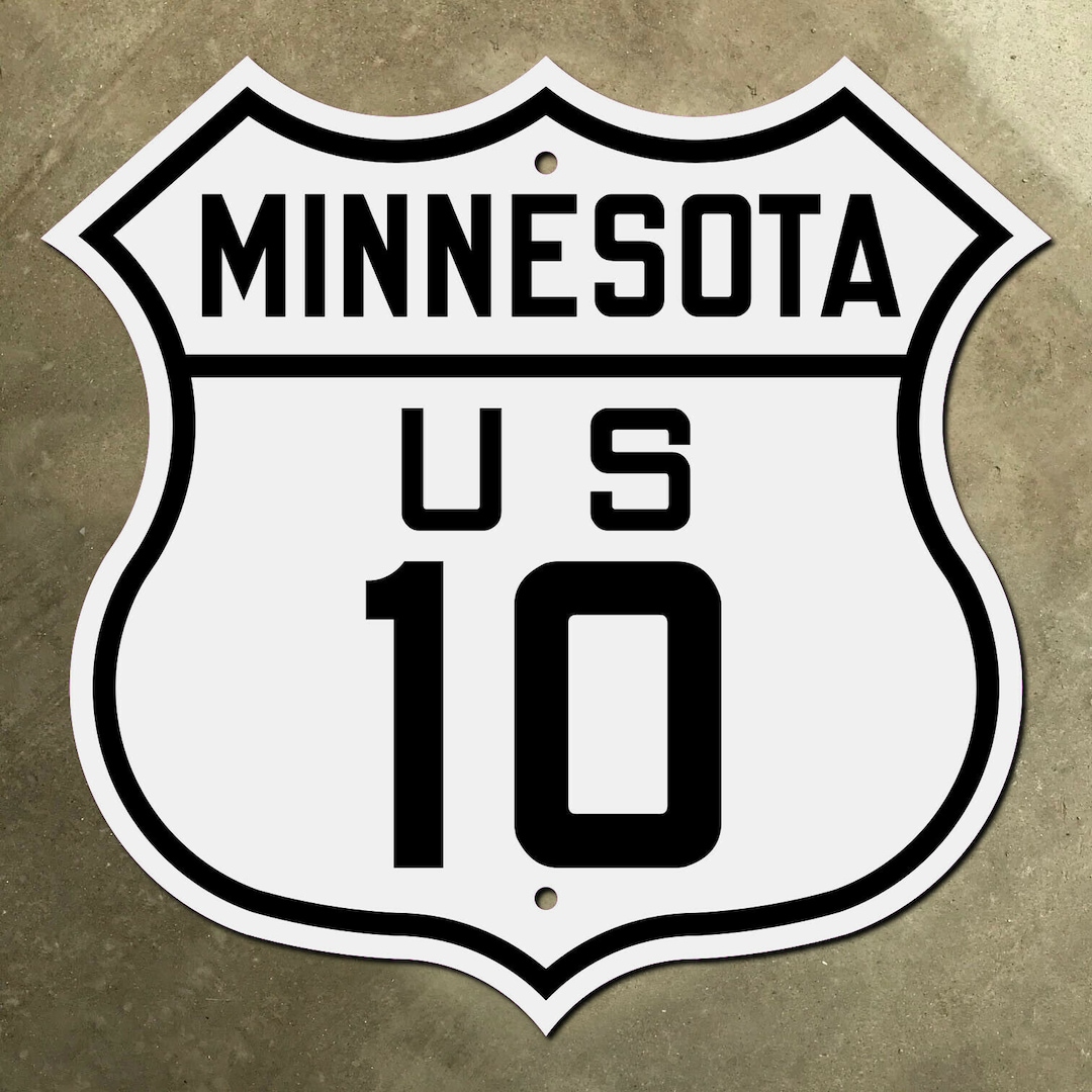 Minnesota US Route 10 Highway Marker Road Sign Minneapolis St. Paul ...