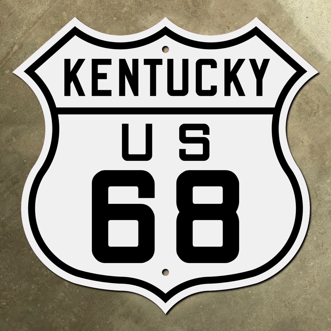 Kentucky US Route 68 Highway Marker Road Sign Shield Lexington - Etsy