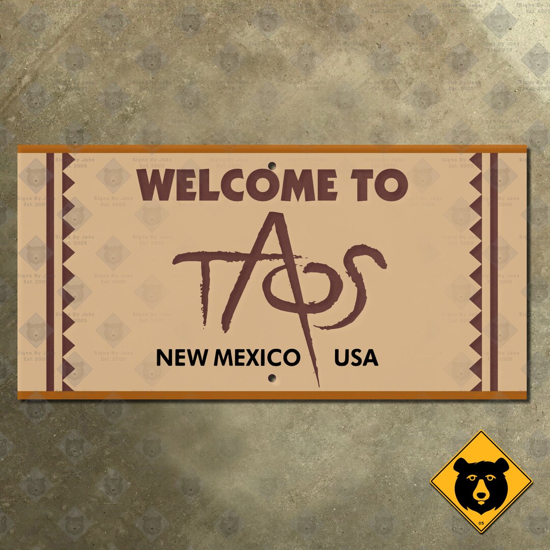 Taos New Mexico City Limit Boundary Emblem Highway Marker Road Sign ...