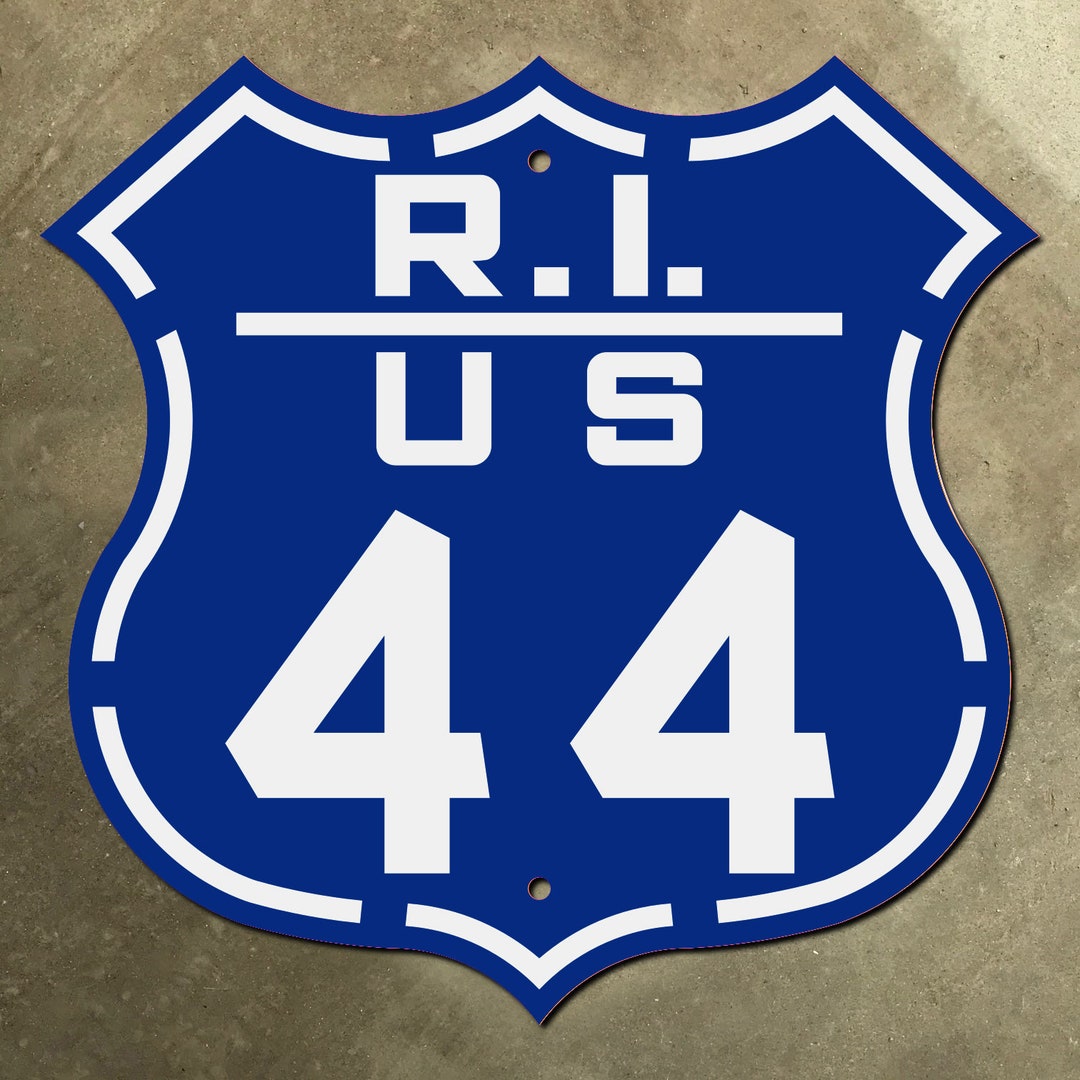 Rhode Island US Route 44 Highway Marker Road Sign Shield 1946 Blue ...