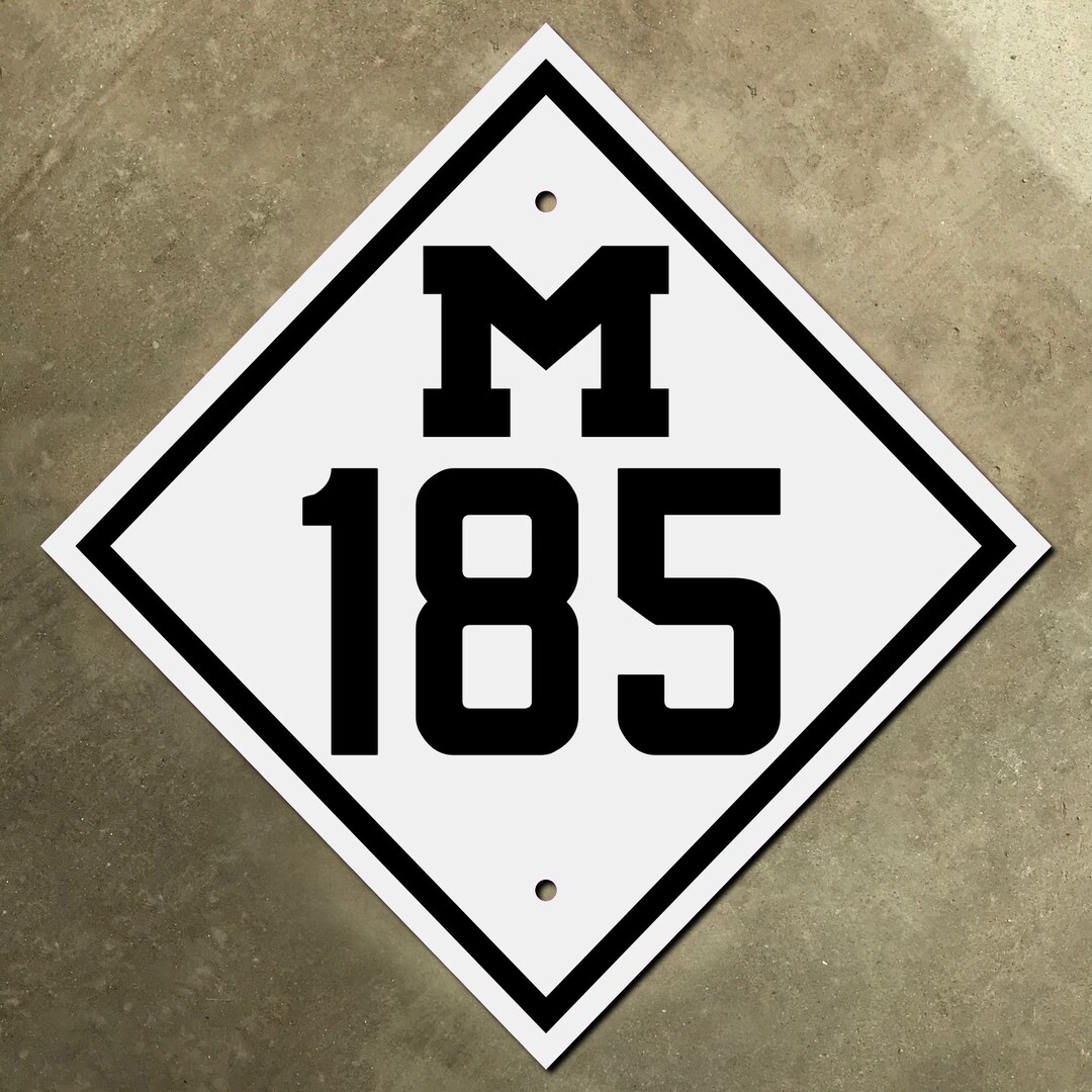 Michigan State Route 185 Highway Marker Road Sign 1926 Mackinac Island ...