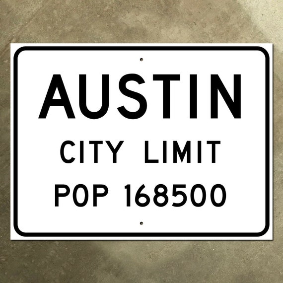 Austin Texas City Limit Highway Marker Road Sign 1956 - Etsy