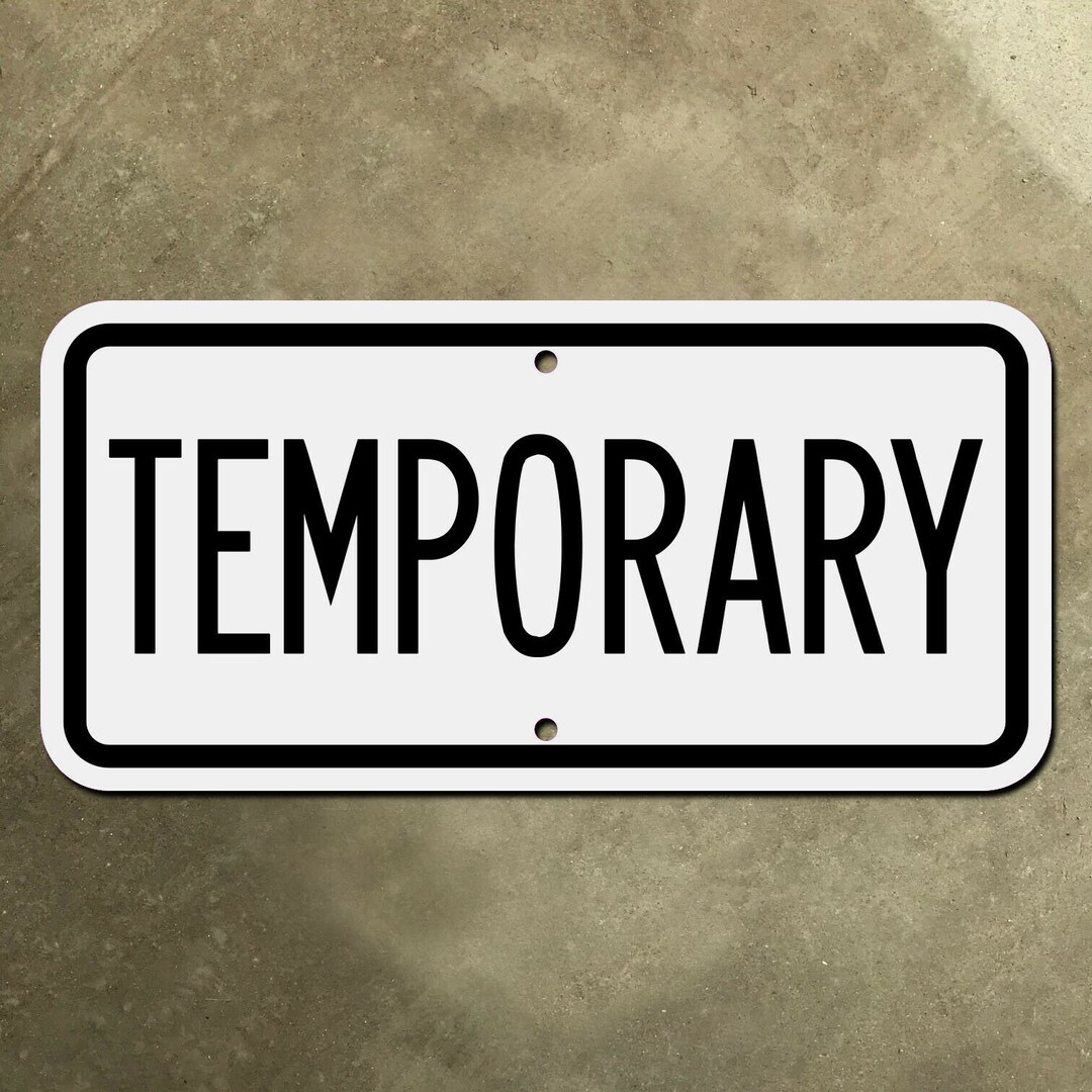 TEMPORARY Highway Road Sign Route Marker Auxiliary Supplemental 1948 ...