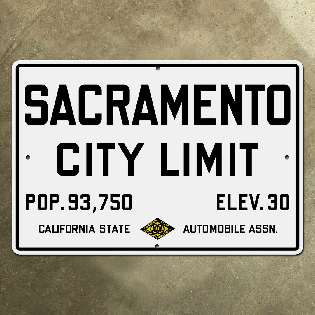 Sacramento California City Limit Boundary Highway Road Sign 1929 - Etsy
