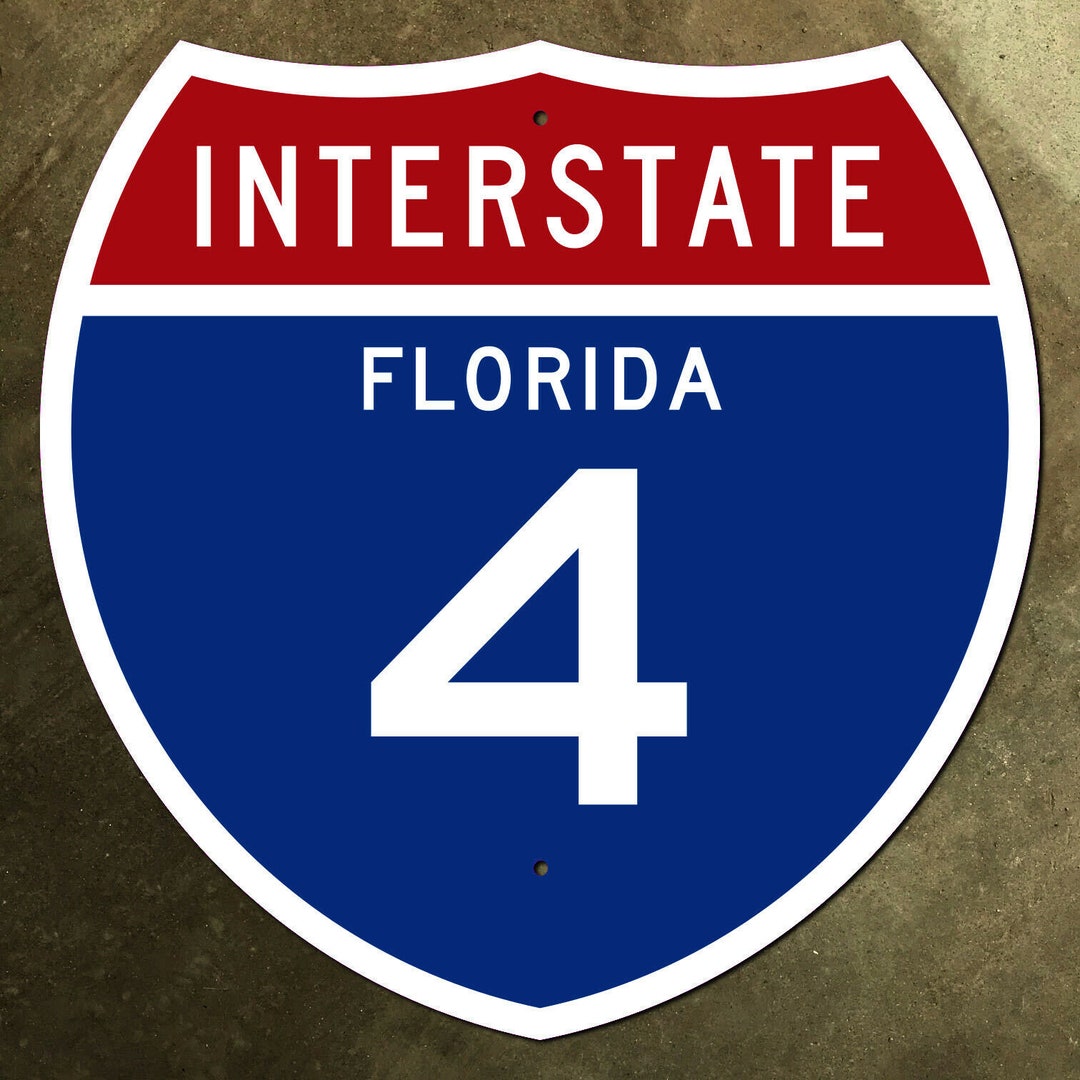 Florida Interstate Route 4 Highway Marker Road Sign Tampa Orlando ...