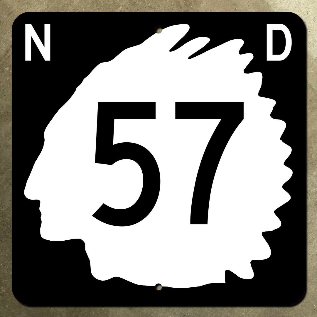 North Dakota Route 57 Highway Marker Road Sign Shield 1961 Chief - Etsy