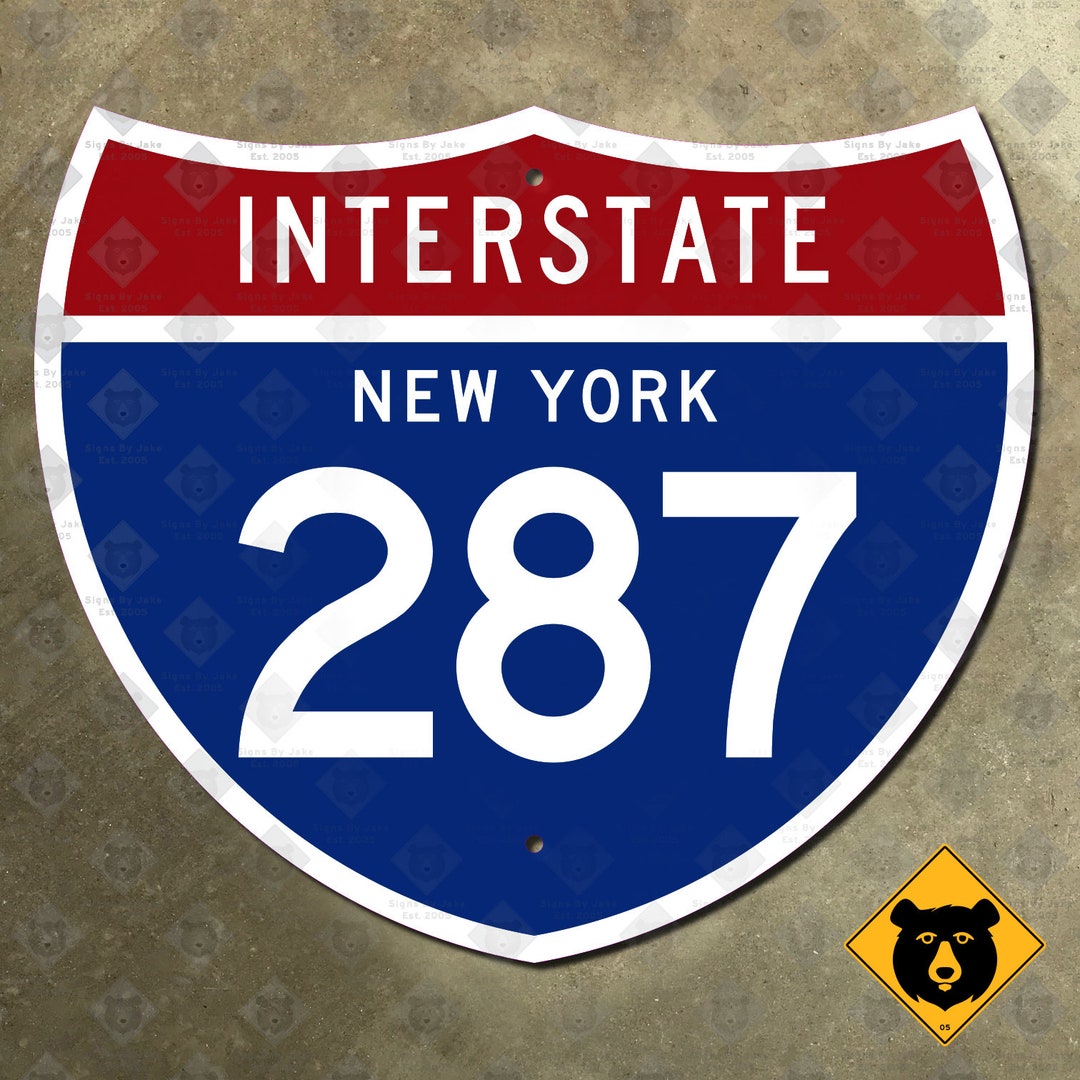 New York Interstate Route 287 Highway Marker Road Sign NYC 1961 State ...