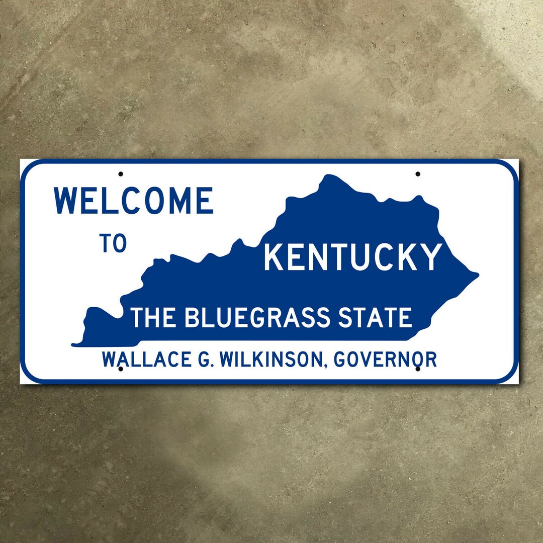 Kentucky State Line Highway Marker Road Sign 1987 Bluegrass State ...