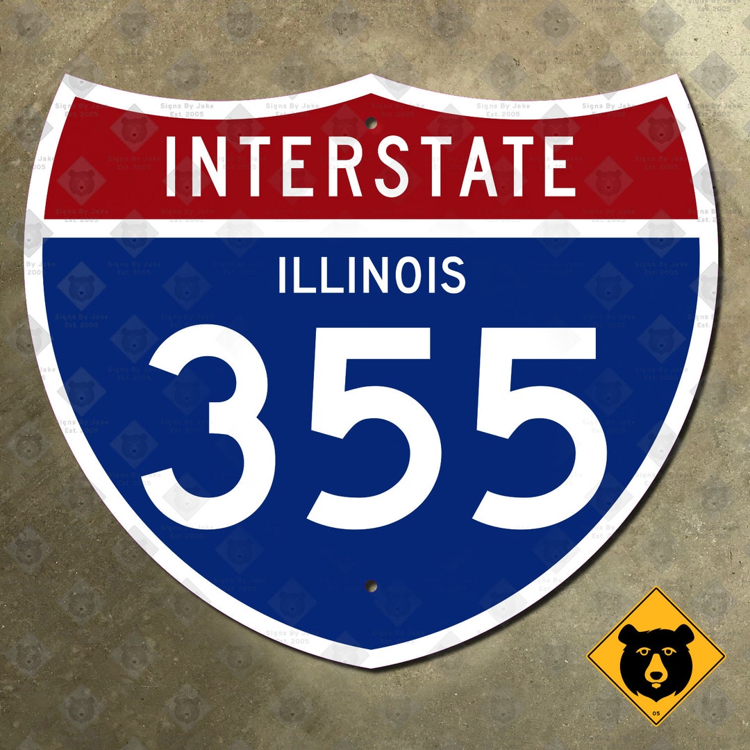 Illinois Interstate Route 355 Highway Marker 1961 Road Sign Chicago ...