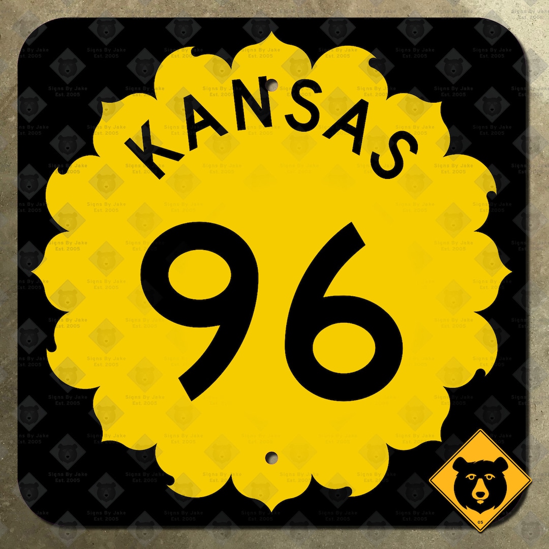 Kansas State Route 96 Highway Marker Road Sign Sunflower Wichita 1962 ...
