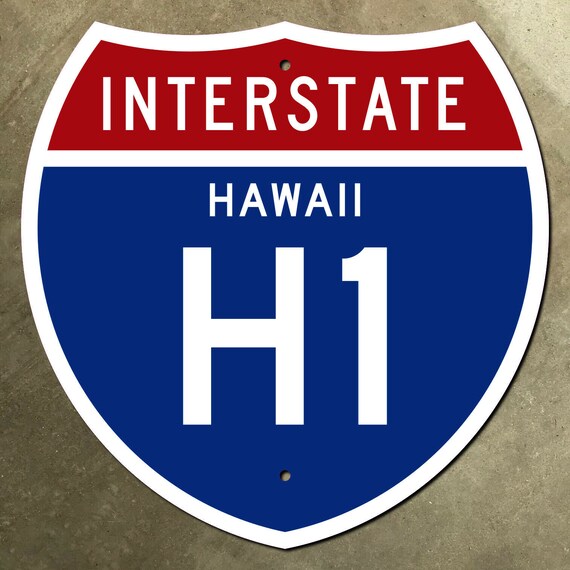 Hawaii Interstate Route H-1 Highway Marker Road Sign Honolulu - Etsy