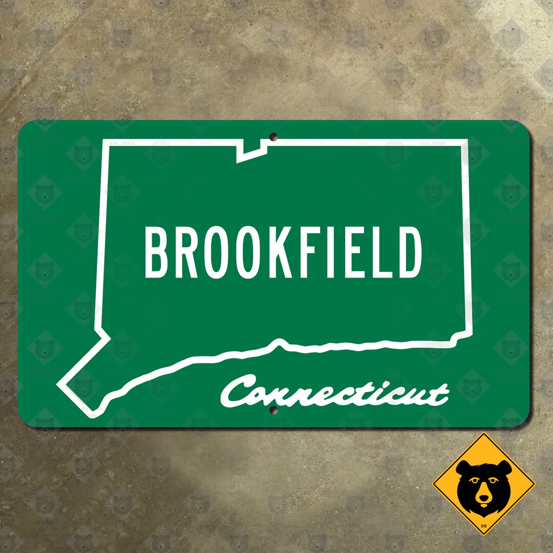 Connecticut Brookfield City Limits Sign Highway Boundary Marker Outline ...