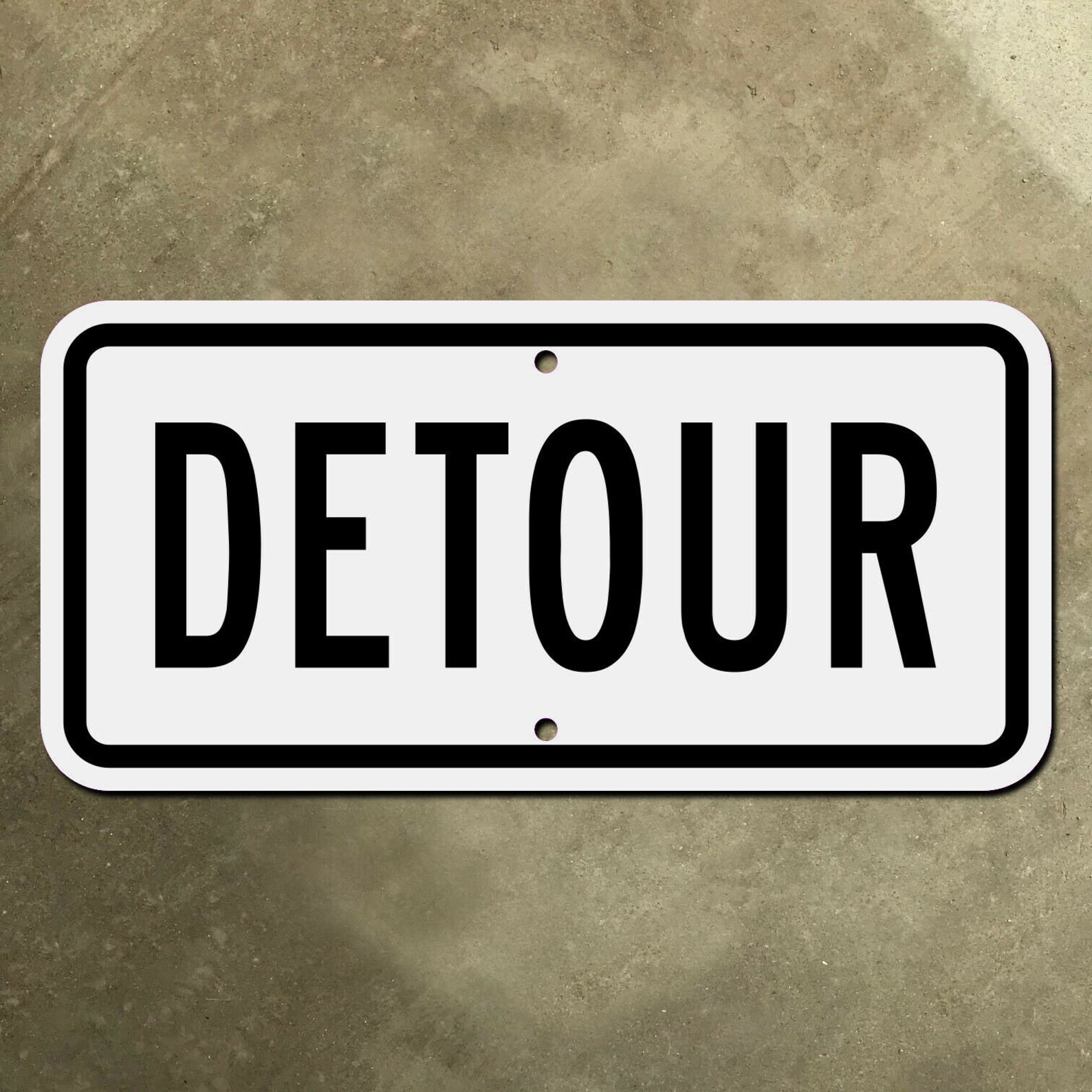 DETOUR Highway Road Sign Route Marker Auxiliary Supplemental 1948 ...