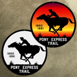 Pony Express Trail 1860-1861 Nevada 1936 Sign 75th Anniversary Sunset ...