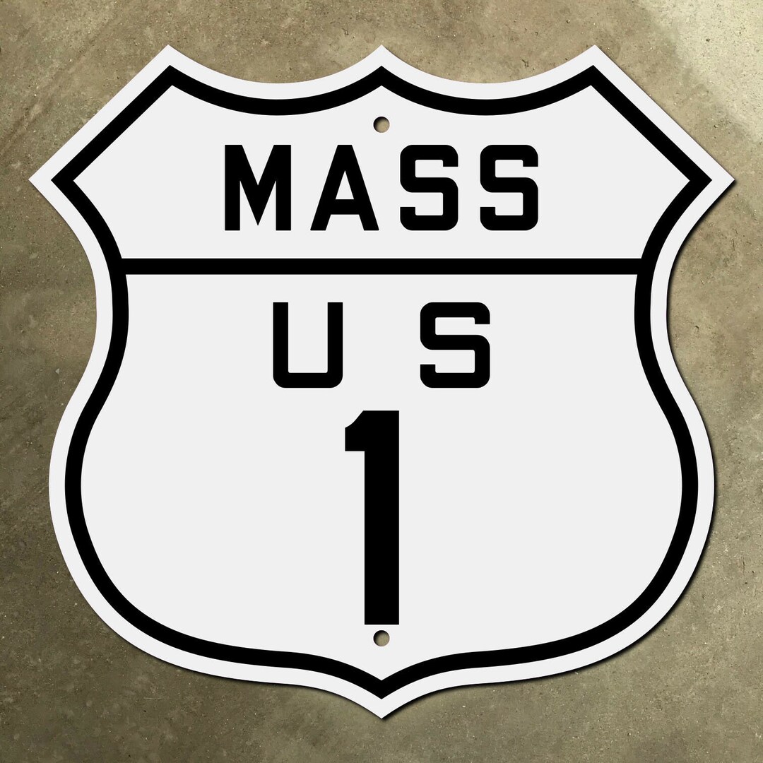 Massachusetts US Route 1 Highway Marker Road Sign Boston 1926 - Etsy