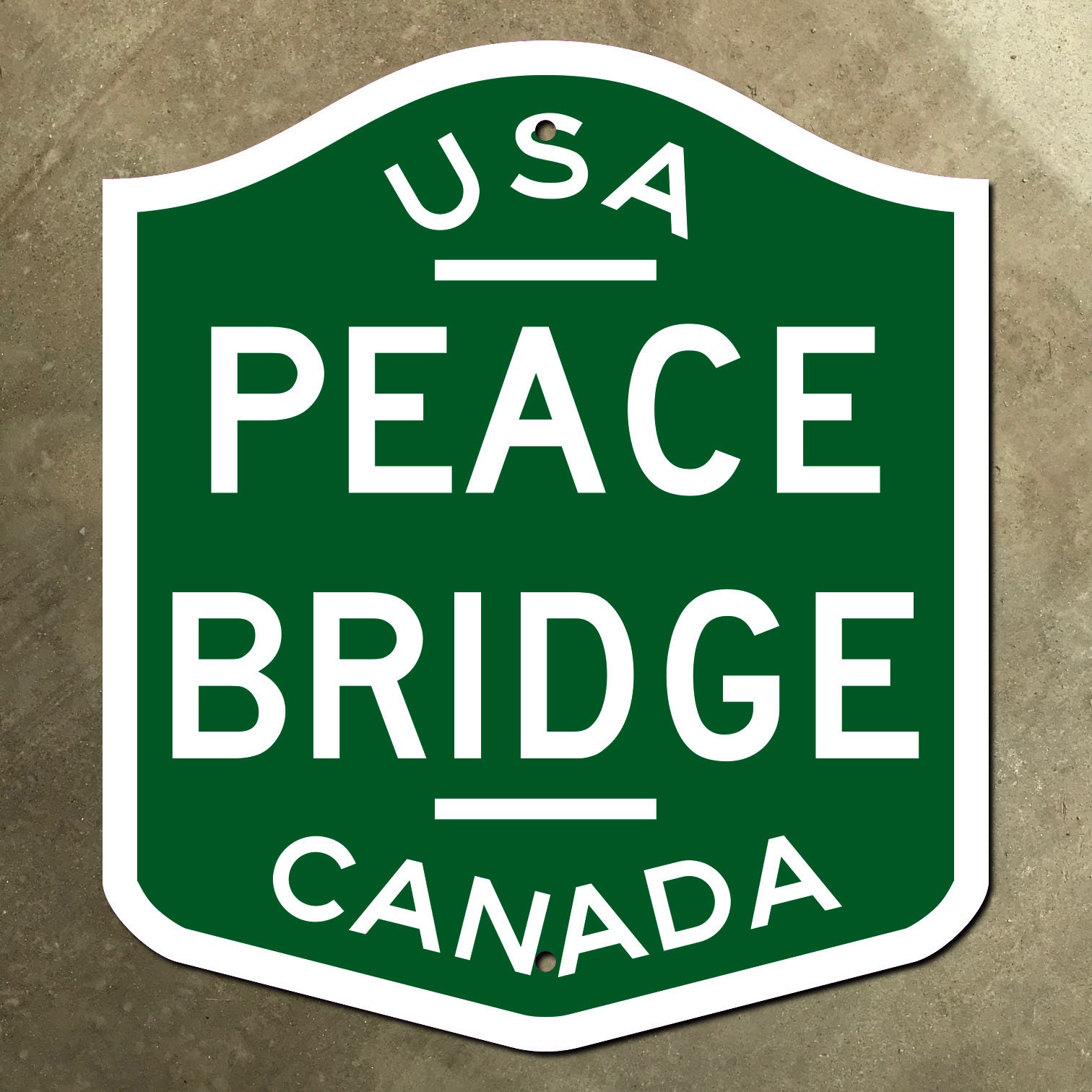 New York Buffalo Canada Peace Bridge Highway Marker Road Sign Shield ...