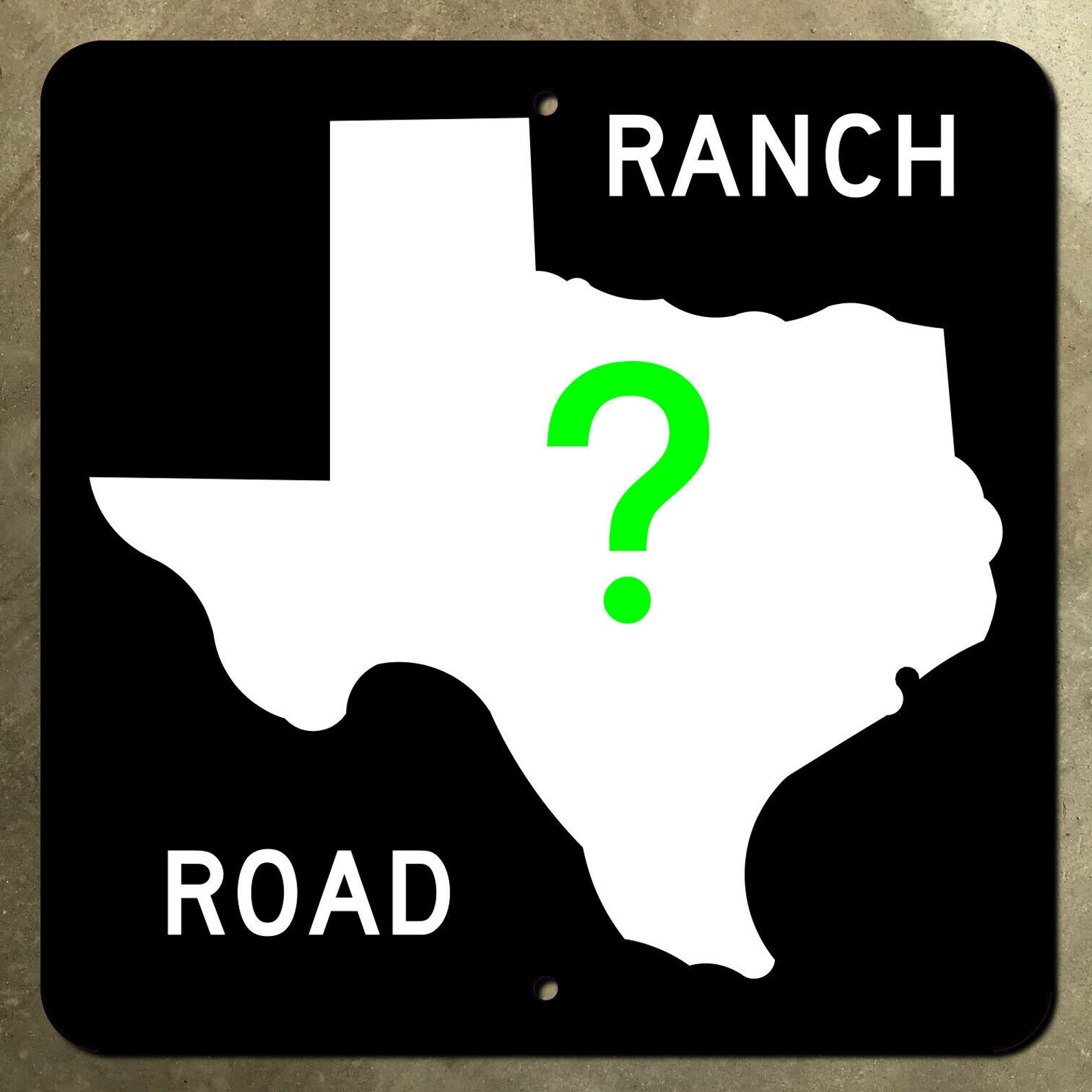 Texas CUSTOM Ranch to Market Route State Highway Marker Road Sign Map ...