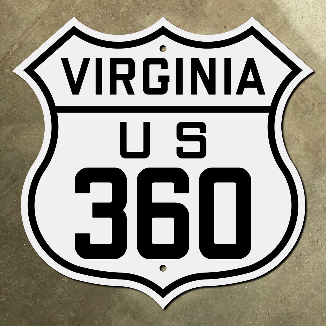 Virginia US Highway 360 Marker Route Shield Road Sign 1926 Danville ...