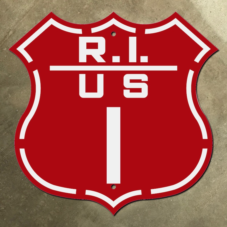Rhode Island US Route 1 Highway Marker Road Sign Shield 1946 - Etsy