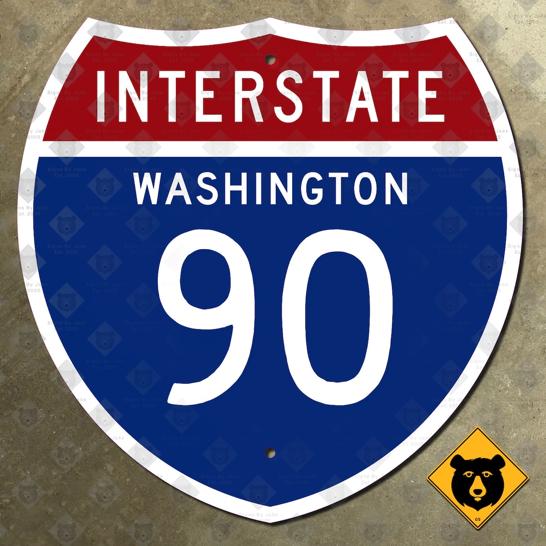 Washington Interstate Route 90 Highway Marker Road Sign 1957 Seattle - Etsy