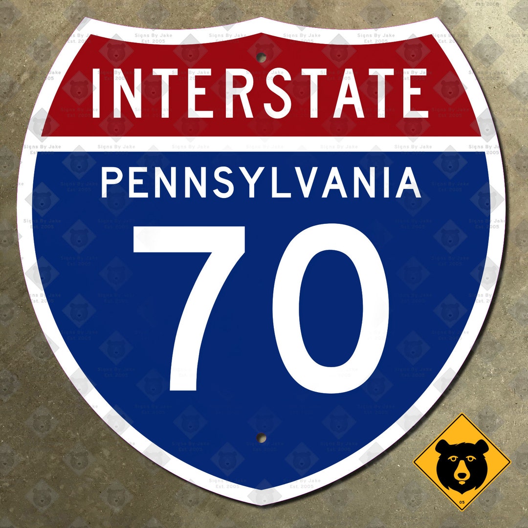 Pennsylvania Interstate 70 Highway Route Marker Road Sign Pittsburgh ...